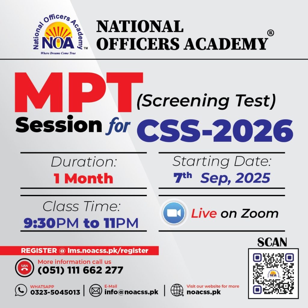 Free Online Seminar for NOA MPT (Screening Test) Session for CSS-2026 ...